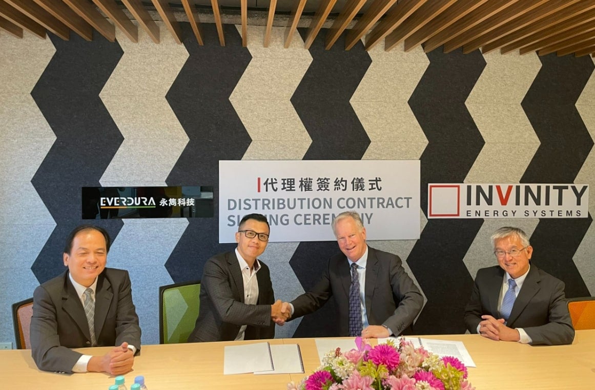 Invinity gets 15MWh flow battery order from Taiwan