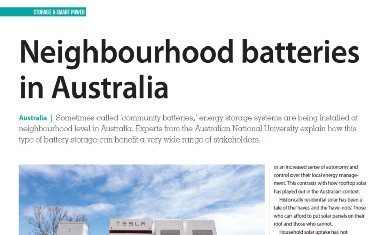 Neighbourhood batteries in Australia - Energy-Storage.News
