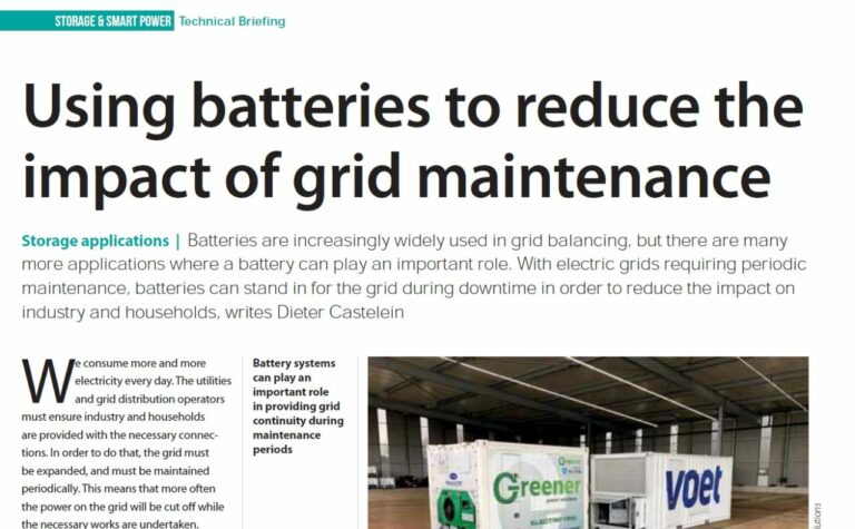 Using batteries to reduce the impact of grid maintenance - Energy ...