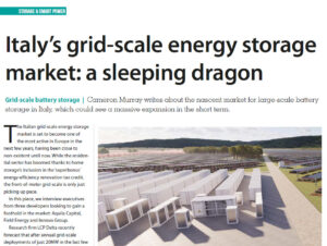 Italy’s grid-scale energy storage market: a sleeping dragon - Energy ...