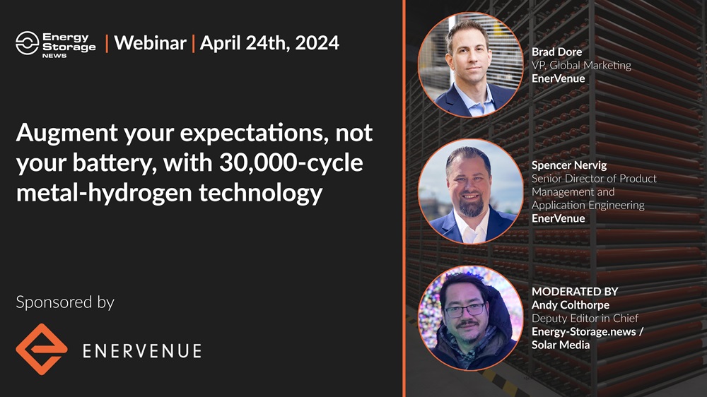 VIDEO: Enervenue's 30,000-cycle metal-hydrogen technology