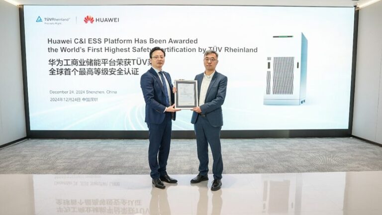 Huawei ESS platform first to achieve highest-level safety certification ...
